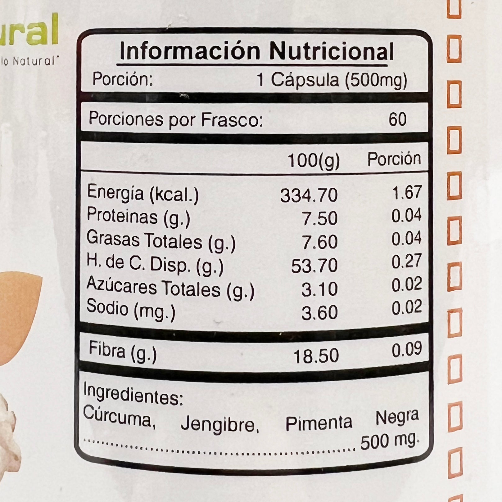 Curcuma Activada 500mg. 60 Cápsulas Vegetales Health Natural ...