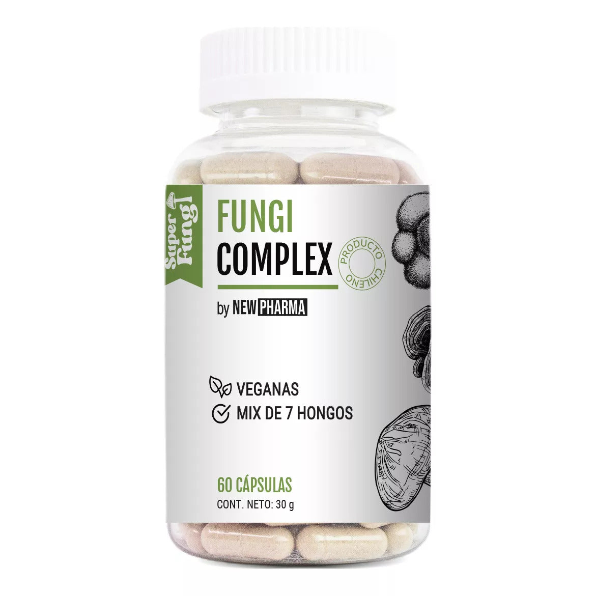 Fungi Complex Mix De 7 Hongos 60 Cápsulas – CUATROGLACIARES
